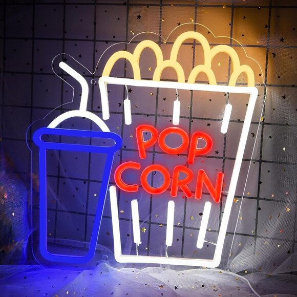 Accents | New Popcorn Neon Sign For Wall Decor Led Light For Cinema ...